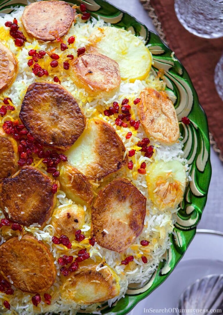 Persian Rice with Potato Tahdig | In Search Of Yummy-ness