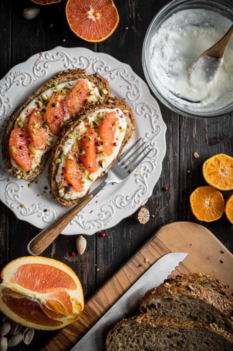 Honey Ricotta Toast with Citrus - In Search Of Yummy-ness